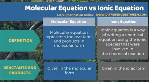 Difference Between Molecular Equation And Ionic Equation Compare The Difference Between
