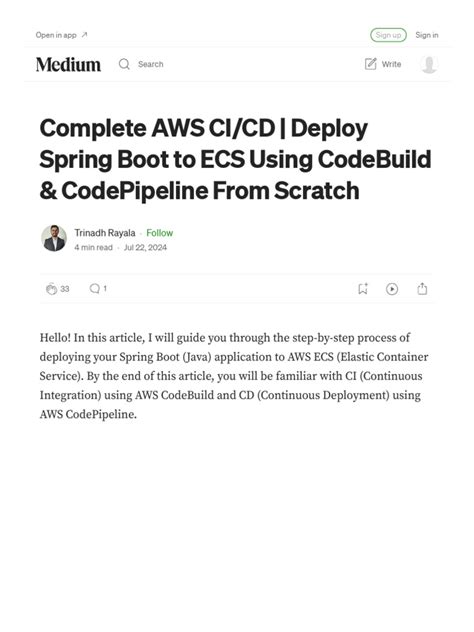 Complete Aws Ci Cd Deploy Spring Boot To Ecs Using Codebuild And Codepipeline From Scratch