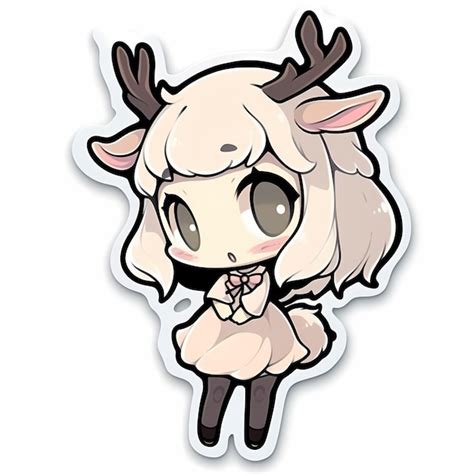 Premium Ai Image Adorable Kawaii Illustrated Chibi Anime Deer Girl