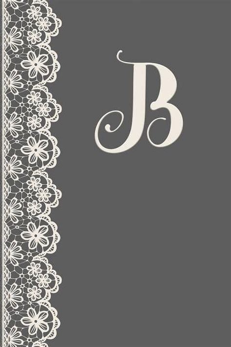 B Monogrammed Journal Vintage Lace With Monogram Personalized Letter