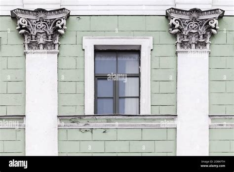 Classical Architecture Template Old Living House Wall With Green