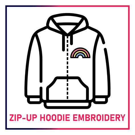 Zip Up Hoodie Embroidery Knt Print