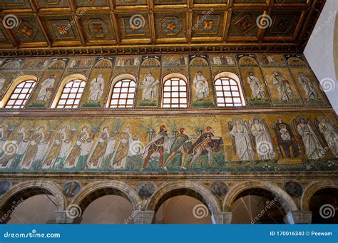 Mosaics Inside The Basilica Of Sant Apollinare Nuovo Ravenna Italy Editorial Image Image Of