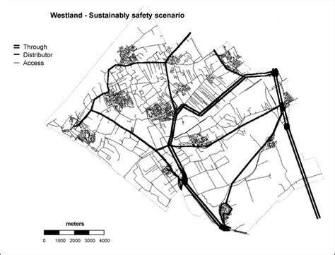 An Example Of A Categorised Rural Road Network Download Scientific
