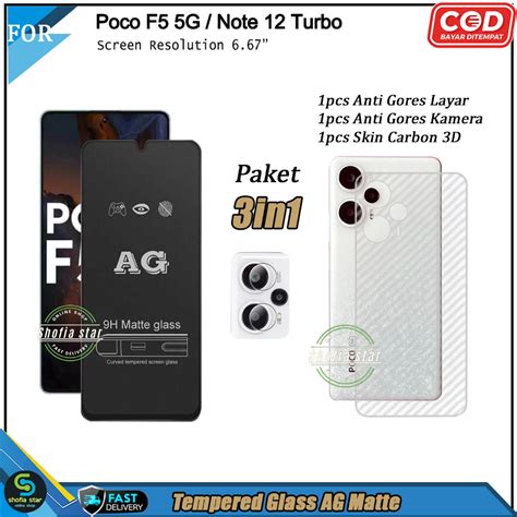 Jual Paket 3in1 Tempered Glass Ceramic Spy Matte Xiaomi Poco F5 5G X5 Pro 5G X6 M6 Pro Anti