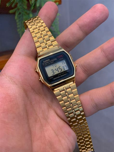Relógio Casio Digital Dourado Vintage Retro Quadrado A159wgea 1df 593