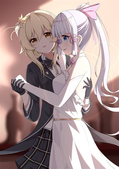 Lumine And Kamisato Ayaka Genshin Impact Drawn By Mxirony Danbooru