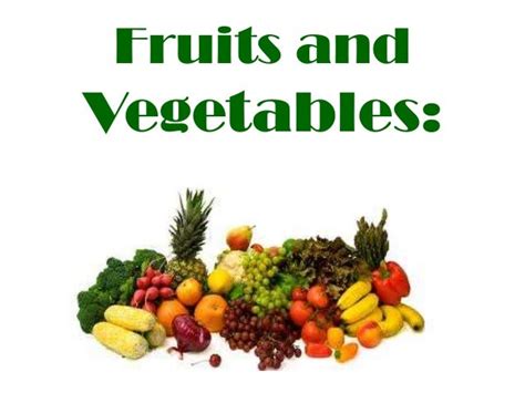 Classification Of Fruits And Vegetables Slideshare