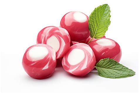 Premium Photo There Are Four Pieces Of Candy With A Leaf On Top