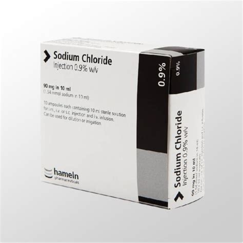 Sodium Chloride 09 Solution Normal Saline 10 X 10ml Box Ampoules