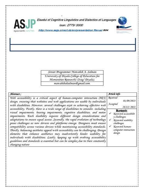 Accessibility And Usability Challenges In Human Computer Interaction