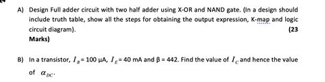 Solved A Design Full Adder Circuit With Two Half Adder Chegg