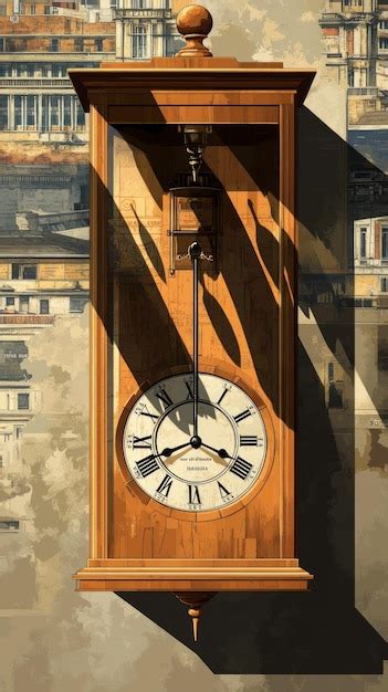 Temporal Echoes Pendulum Clock Premium Ai Generated Image