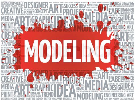 modeling word cloud creative concept stock vector colourbox