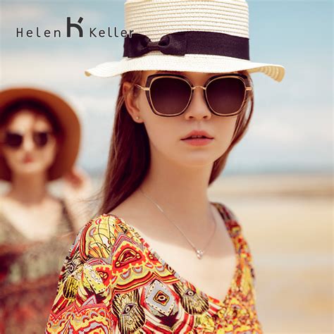 海伦凯勒新款时尚潮小脸太阳镜优雅偏光墨镜女眼镜框h8819正品虎窝淘