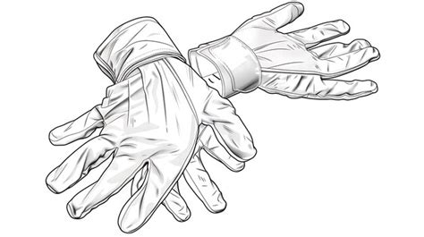 A Black And White Drawing Of A Gloved Hand Premium Ai Generated Image