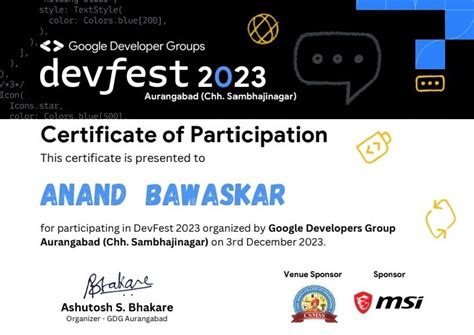 anand bawaskar on linkedin devfest2023 techenthusiast