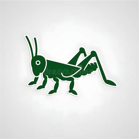Stylized Grasshopper Logo With Bold Outlines And Vibrant Green Body Stock Illustration Stylized Grasshopper Logo With Bold Outlines And Vibrant Green Body Stock Illustration
