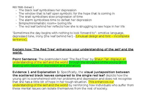 Sample Paragraph On The Red Tree By Sara A Tpt