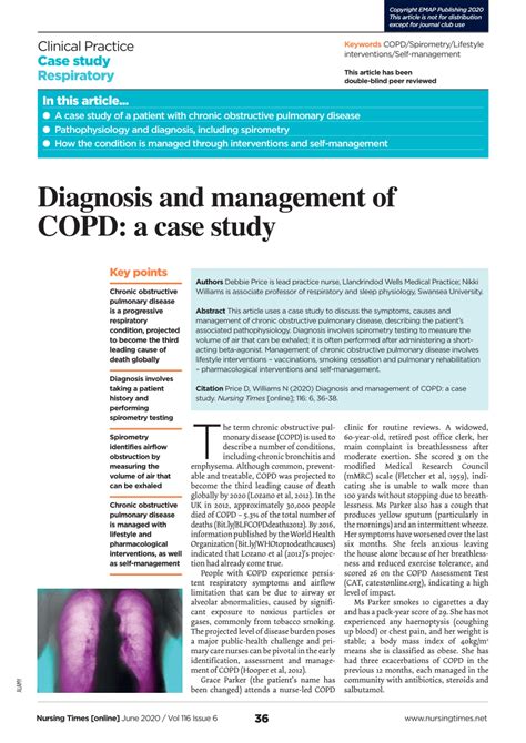 Pdf 200506 Diagnosis And Management Of Copd A Case Study