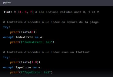 Liste en Python Création insertion et suppression d éléments