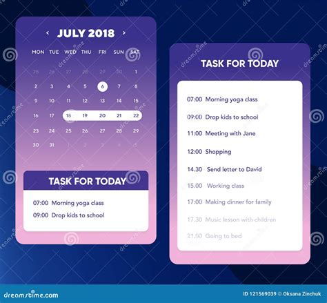Calendar Ui Element Calendar App With To Do List And Tasks Ui Ux