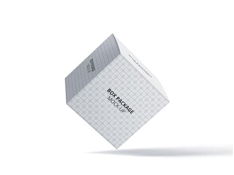 정사각형 골판지 종이 상자 모형 프리미엄 Psd 파일