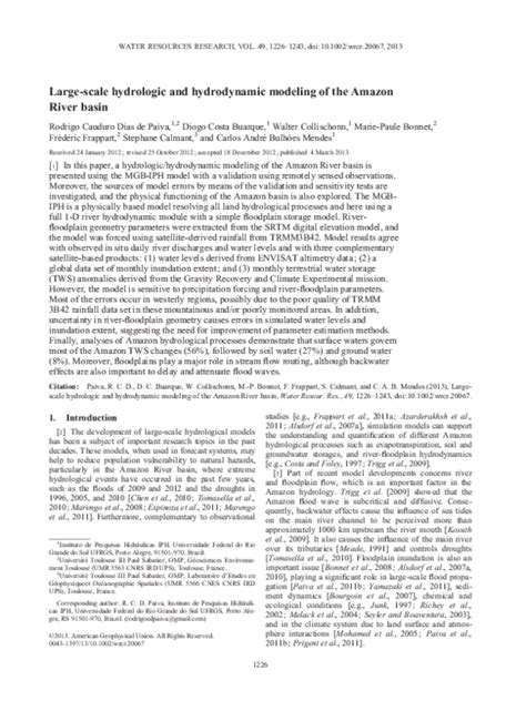 Pdf Large Scale Hydrologic And Hydrodynamic Modeling Using Limited Data And A Gis Based Approach