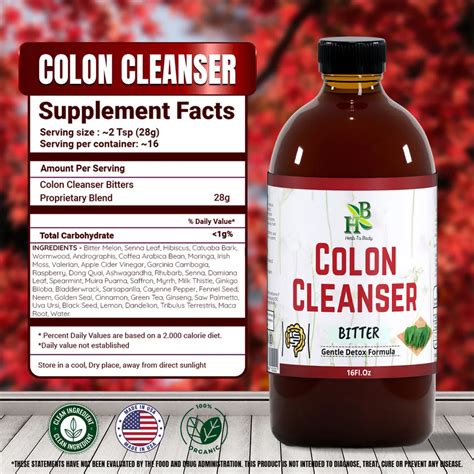 Colon Cleanser Bitter 16oz Gentle Colon Cleansing Formula Hoity Toity
