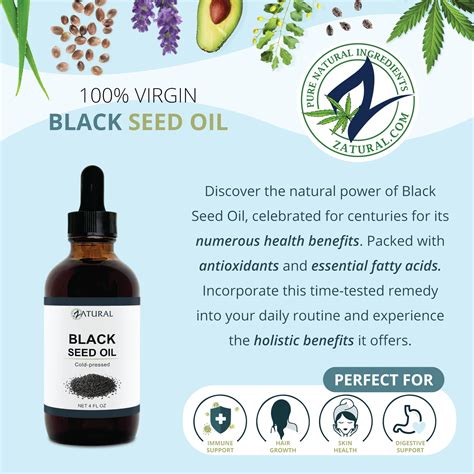 Zatural Black Seed Oil Nigella Sativa Cold Pressed Cumin