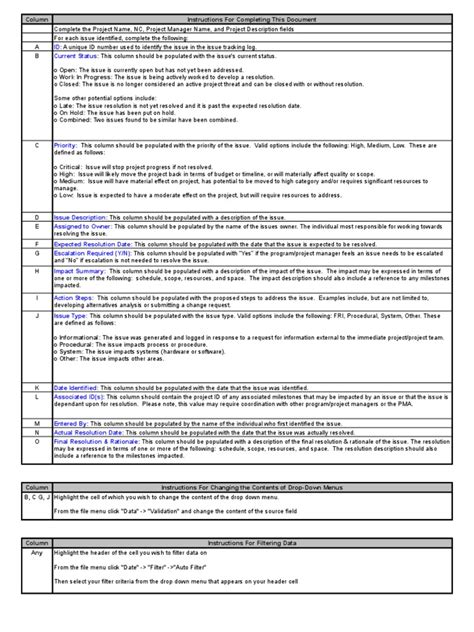 Issue Management Template Pdf Menu Computing Menu