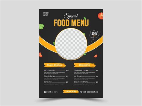 Moderno Comida Menú Modelo Diseño Para Restaurante Y Café 68206295 Vector En Vecteezy