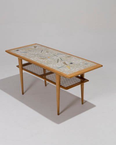 Table Basse En Orme Et Pâte De Verre 1950s En Vente Sur Pamono