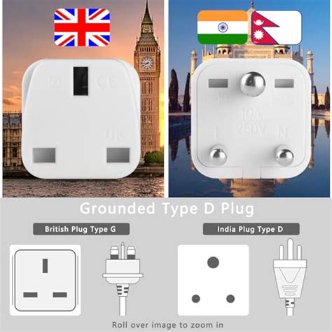 Uk To India Plug Adapter Type D Travel Adapter Indian Pakistan Sri Lanka Burma Maldives And