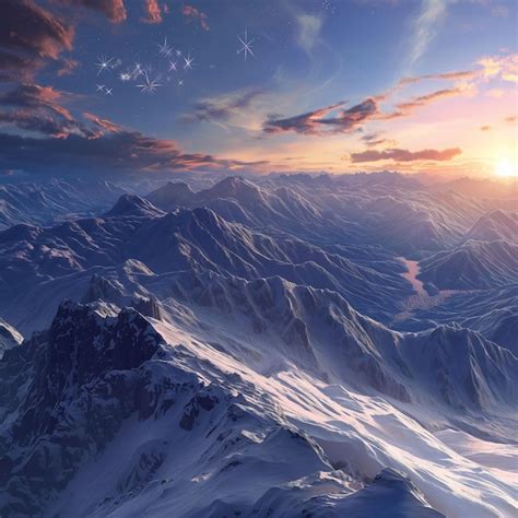 Premium Photo A Mountain With A Sunset In The Background