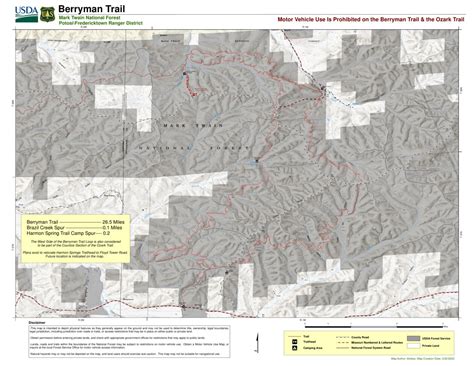 Mark Twain National Forest Berryman Trail Map By Us Forest Service R9