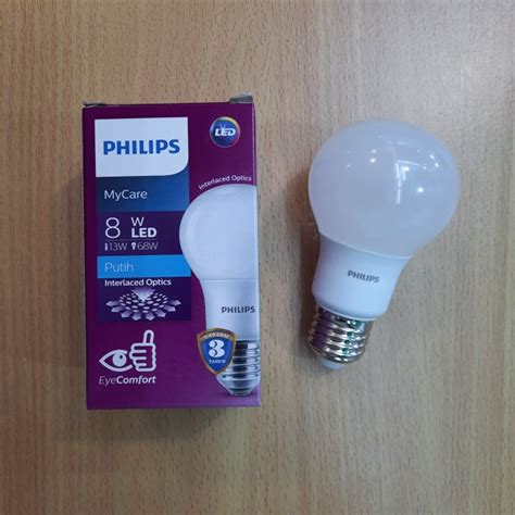 Jual Lampu Philips Led Bulb Mycare 8w E27 Putih 8 Watt Shopee Indonesia