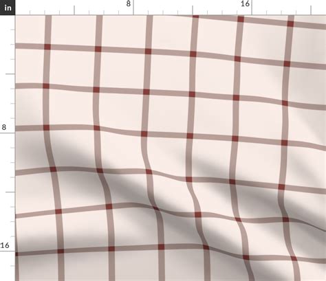 Red Grid Fabric Spoonflower