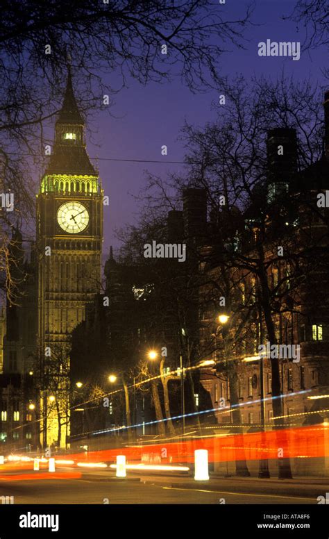 The Clock Tower Containing The World Famous Big Ben Bell Houses Of
