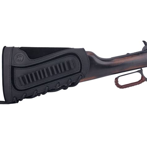 Leather Rifle Gun Buttstock Cheek Rest With Rifle Shell Holder For