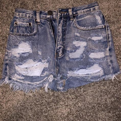 Dollskill Denim Shorts Size Small Destressed Depop