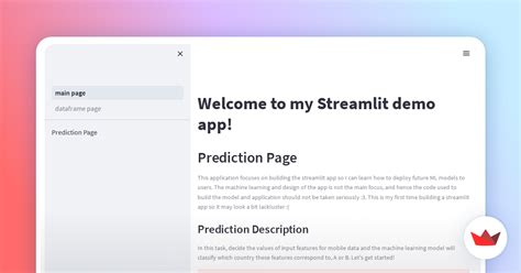 main page · streamlit