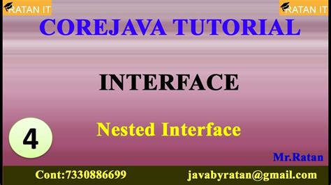 Core Java Tutorial Interface Video 4 Nested Interfaces By