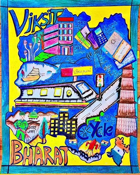 Poster On Viksit Bharat India 2047 In 2025 Independence Day Drawing