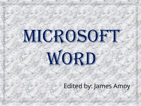 Learning The Microsoft Word Interfacepptx