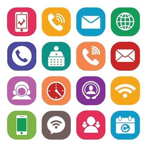 Contact Us Icon Set Collection Of Website And Mobile Application Icon Vector Illustration