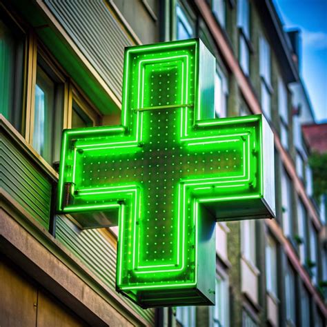 A Green Cross With A Green Cross On It Premium Ai Generated Image