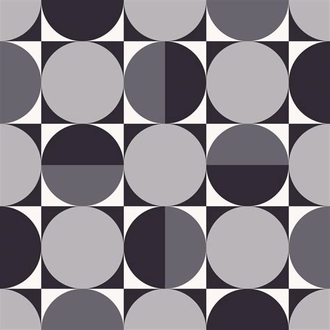 Abstract Circle Pattern Monochrome Grey Color Geometric Circle Random Shape Seamless Pattern