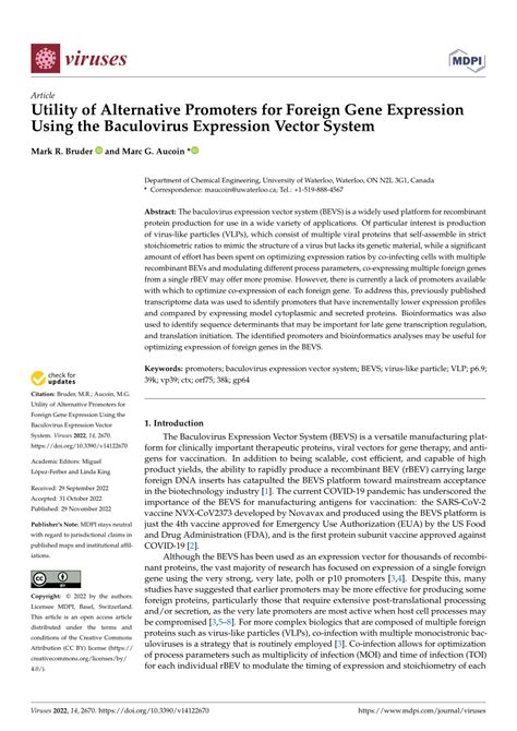 Pdf Utility Of Alternative Promoters For Foreign Gene Expression