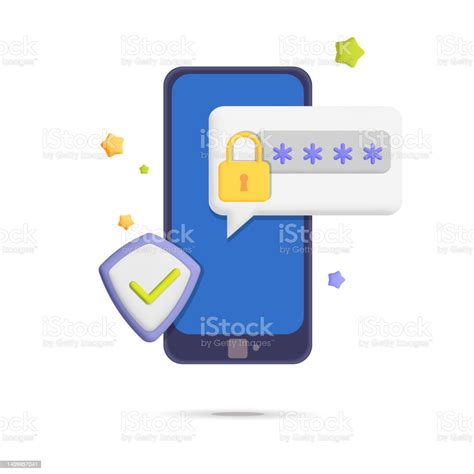 3d Vector Mobile Security With Password Pin Code Concept Design Stock Illustration Stock